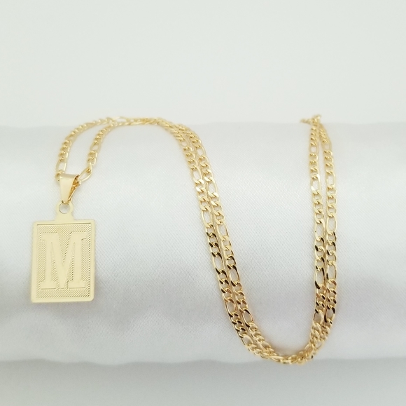 18K Gold filled | Jewelry | M Name Initial Necklace 8k Gf Chain New ...